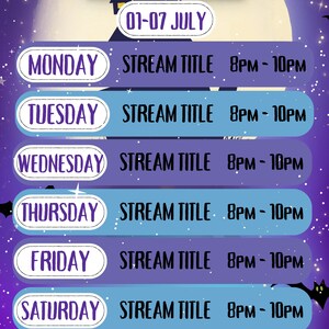 STREAM SCHEDULE Template | Halloween Stream Schedule | Social Media ...