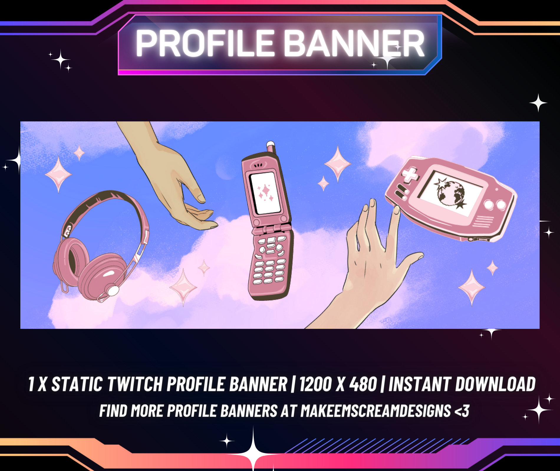 Twitch Profile Banner, Retro Gamer Profile Banner, Retro Profile ...