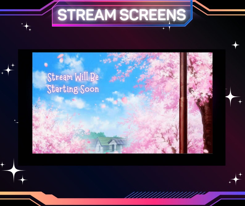 5 ANIMATED Sakura Stream Screens Starting Soon Be Right Back Stream ...