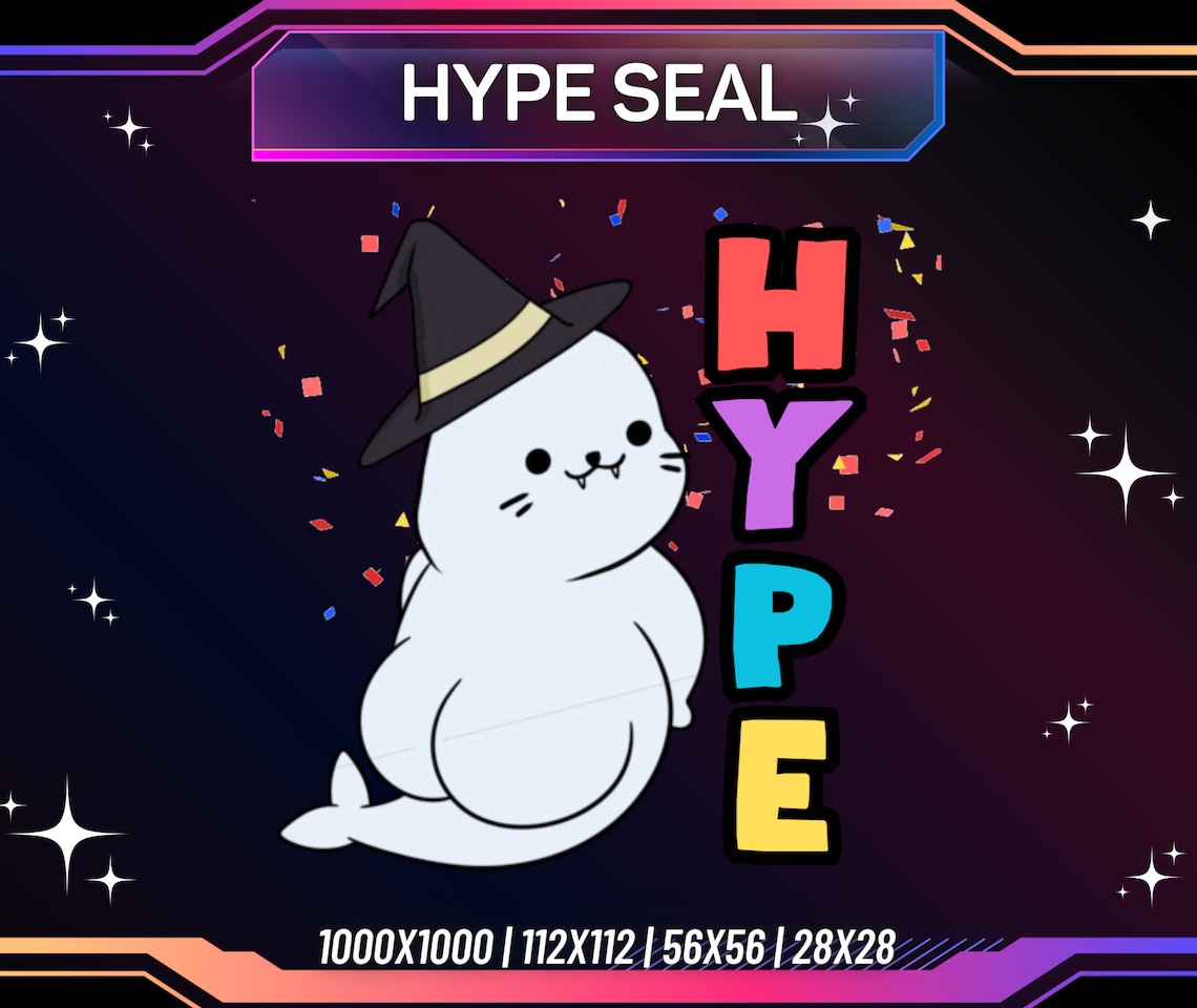 Animated Twitch Emote, Hype Emote, Seal Emote, Cute Twitch Emote PNG ...