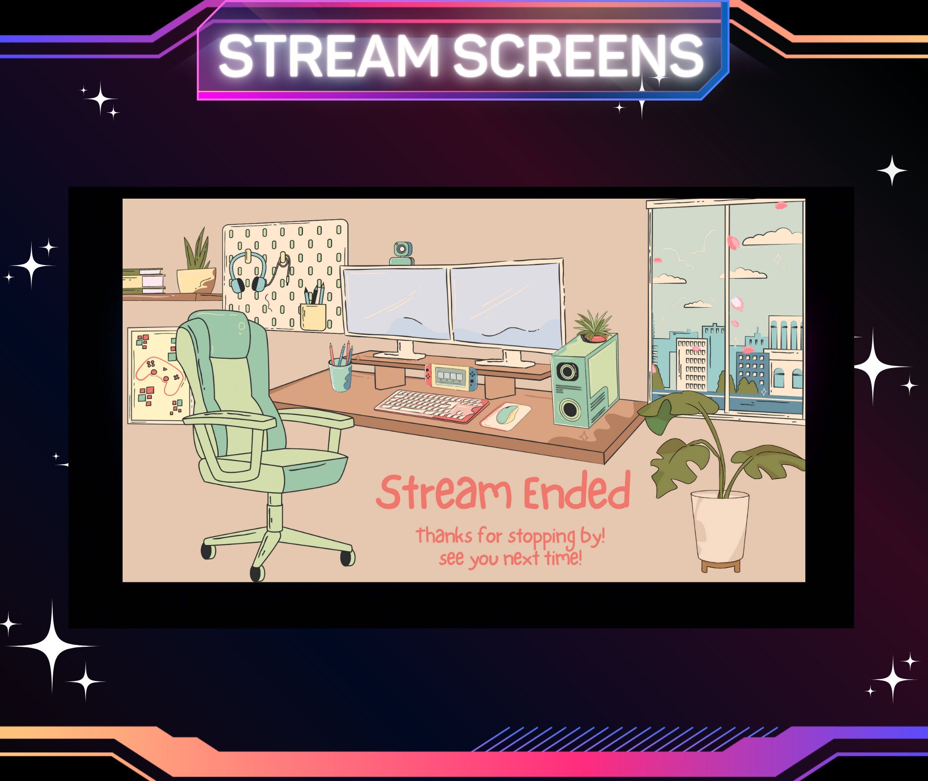 5 X ANIMATED Cozy Theme Stream Screens Starting Soon Be Right Back ...