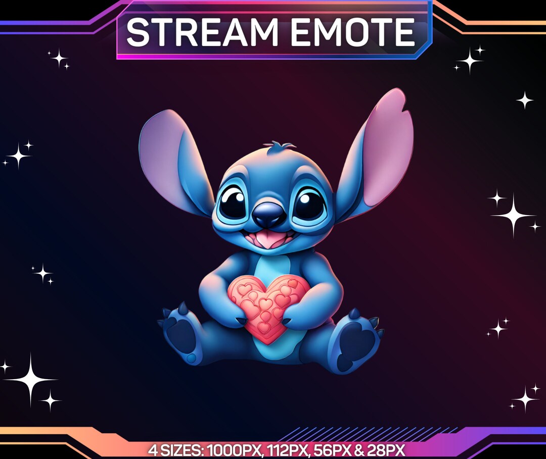 1 Twitch Emote, Stitch Emote, Stitch Love Emote, Cute Love Stitch Emote ...
