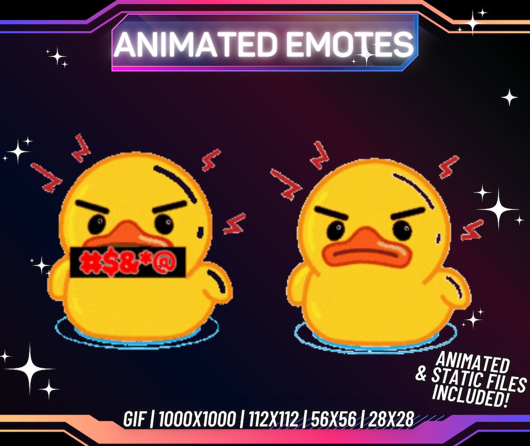 Animated Twitch Emote, Funny Duck Emote, Duck Twitch Emote, Animated ...