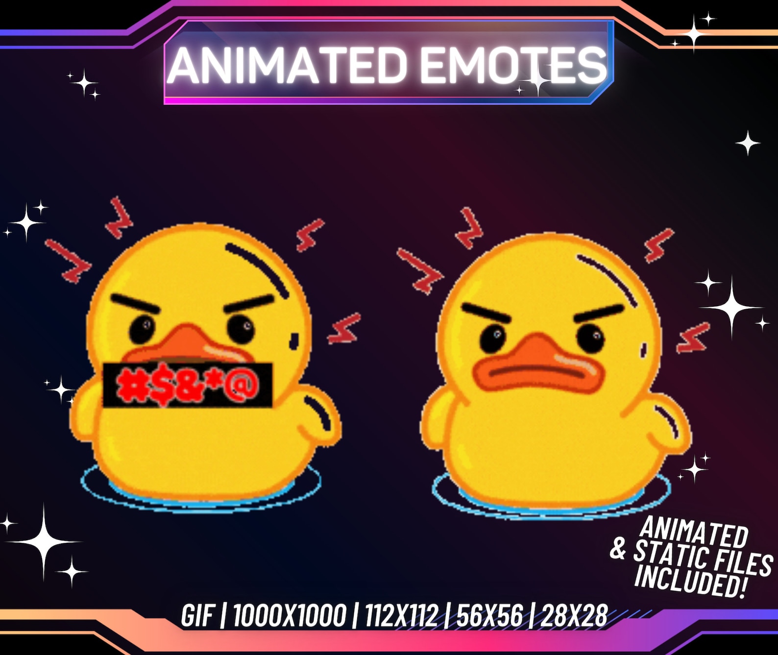 Animated Twitch Emote, Funny Duck Emote, Duck Twitch Emote, Animated ...