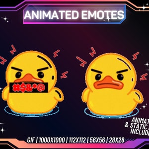 Animated Twitch Emote, Funny Duck Emote, Duck Twitch Emote, Animated ...