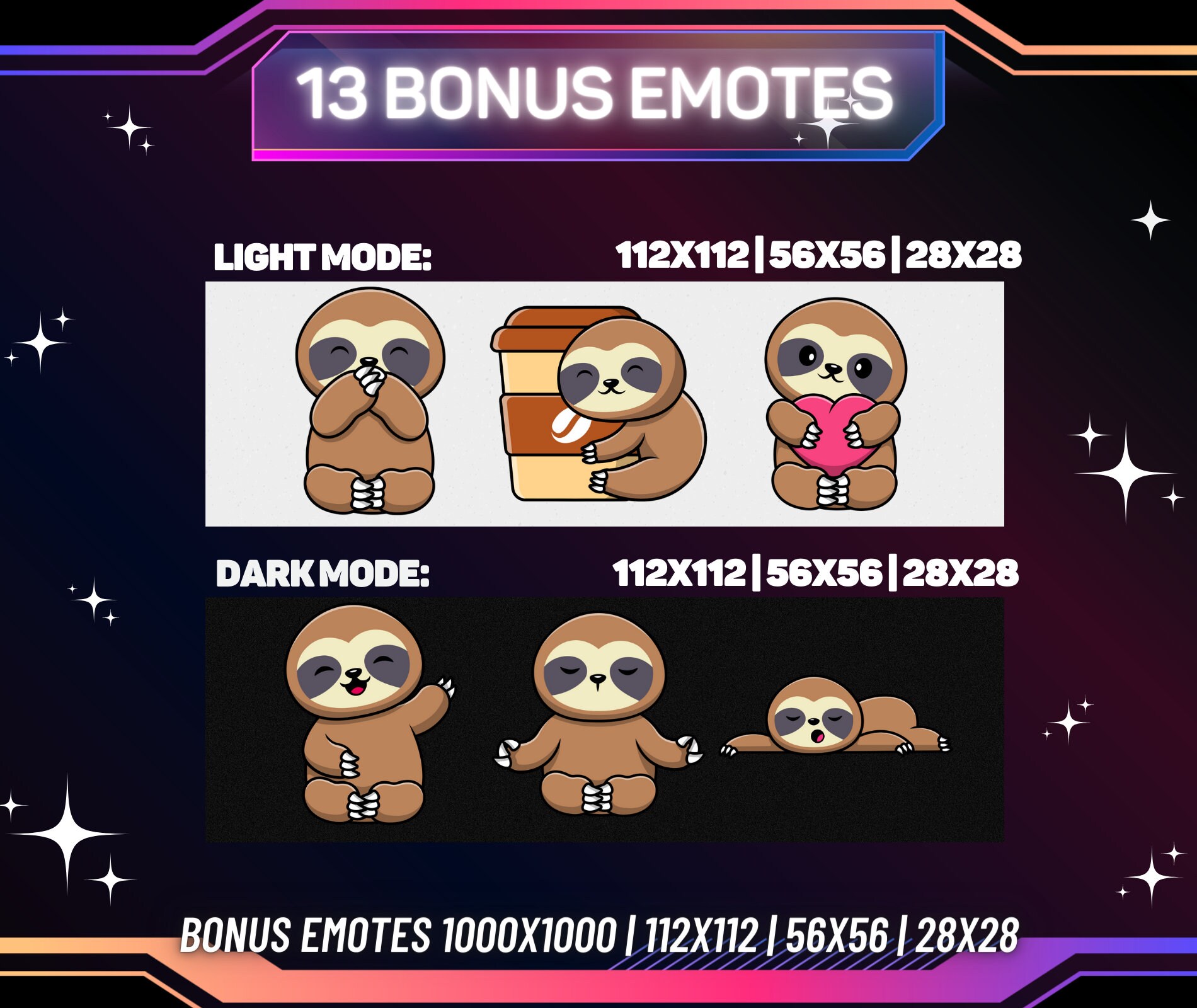 30 X Cute Sloth Twitch Bit Badges Twitch Bit Badges Sloth - Etsy