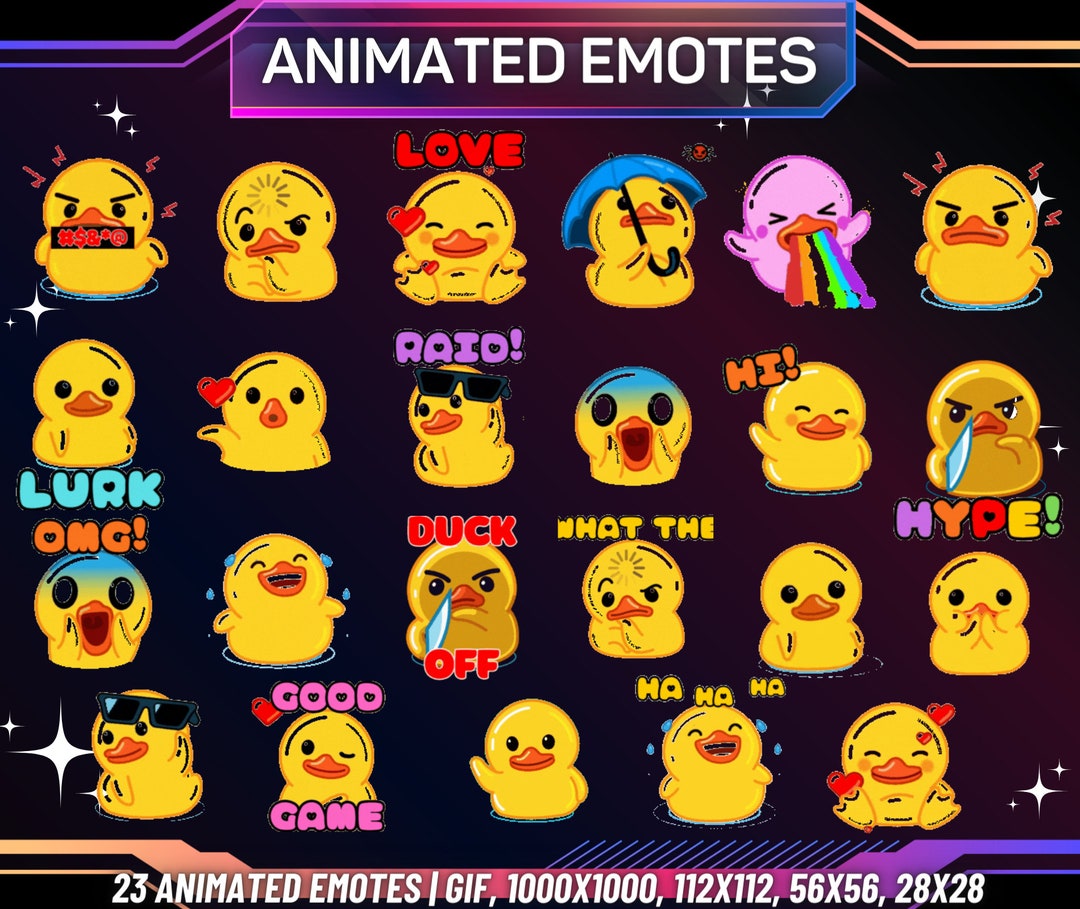 Animated Twitch Emotes Duck Emote Pack Cute Duck Emotes - Etsy