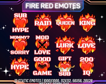 Twitch Heart Red Emote - Etsy