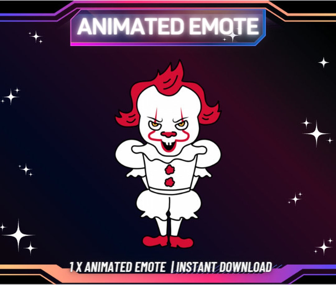 Animated Twitch Emote, Creepy Clown Emote, IT Clown Emote, Twitch Emote ...