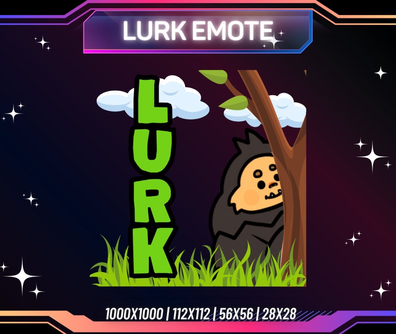 Animated Twitch Emote, Lurk Emote, Sasquatch Emote, Cute Twitch Emote ...