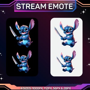 1 Twitch Emote, Stitch Emote, Stitch Knife Emote, Cute Stitch Emote ...