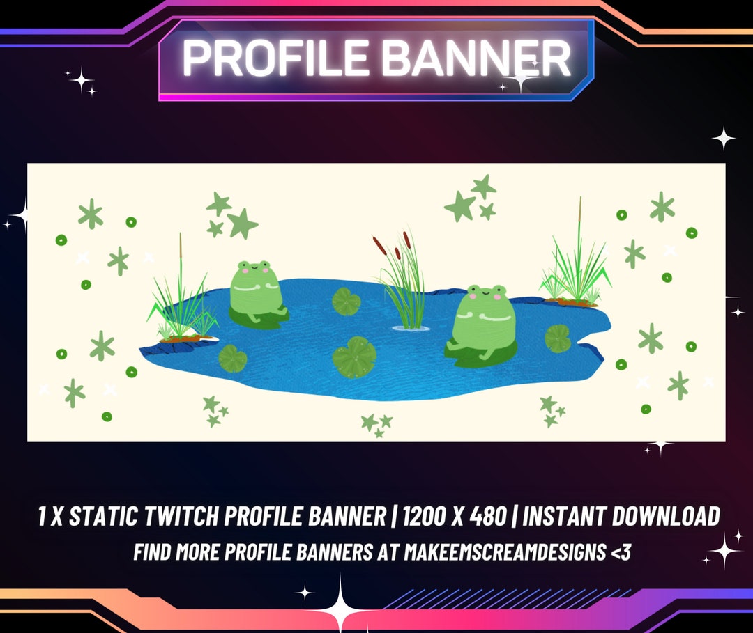Twitch Profile Banner, Cute Frog Profile Banner, Froggy Profile Display ...