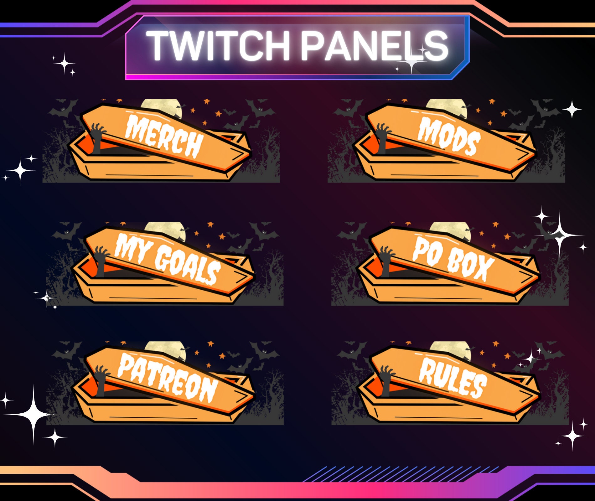 30 X Coffin Twitch Panels Stream Panels Twitch Panels Ready to Use ...