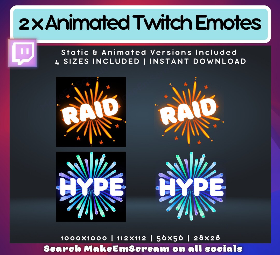 Animated RAID Twitch Emotes | Twitch Emotes | Hype Emote | Raid Emote ...