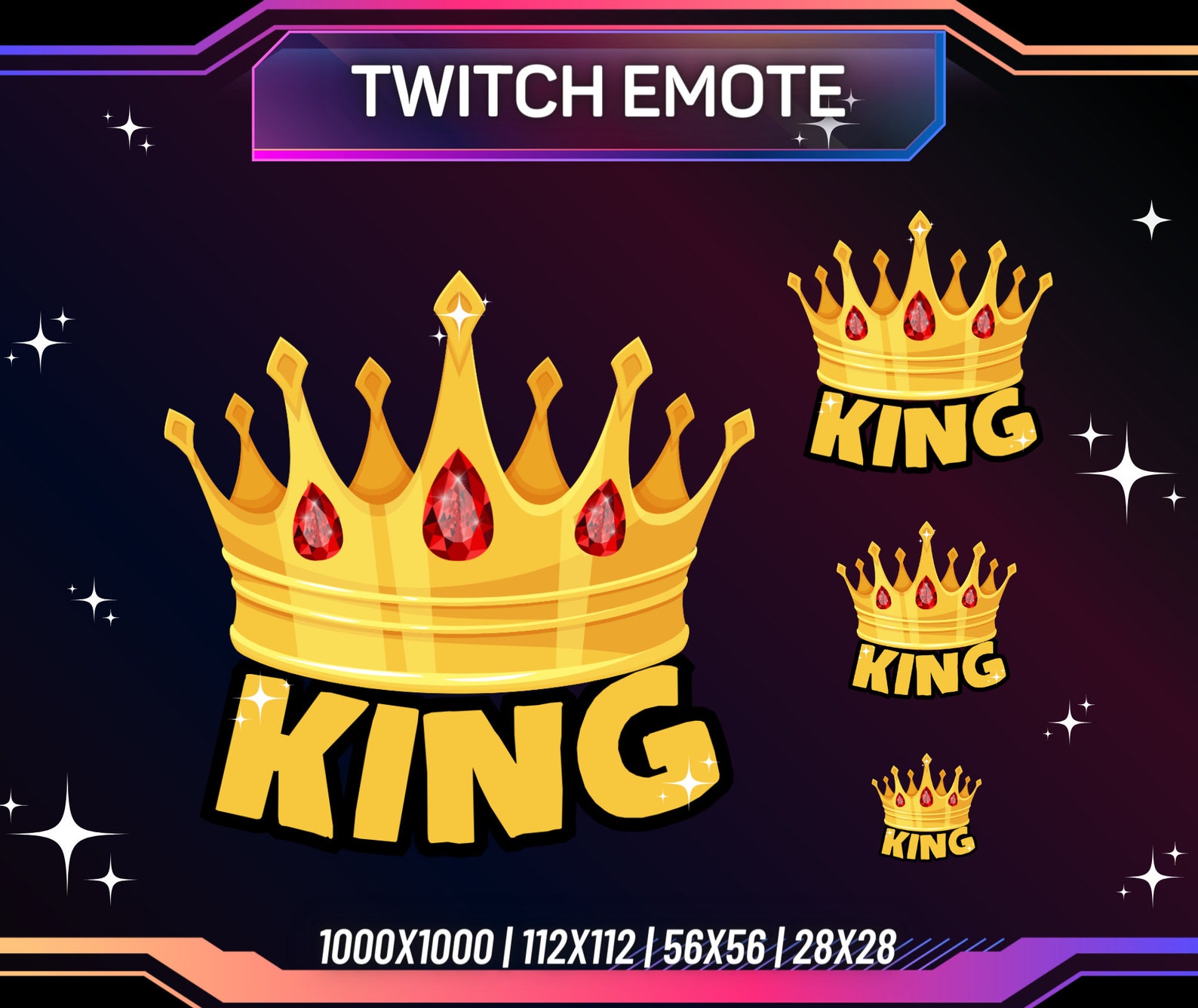 1 Twitch Emote | King Twitch Emote | King Emote | Funny Emote | Cute ...