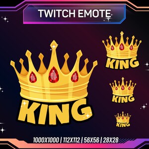 1 Twitch Emote | King Twitch Emote | King Emote | Funny Emote | Cute ...