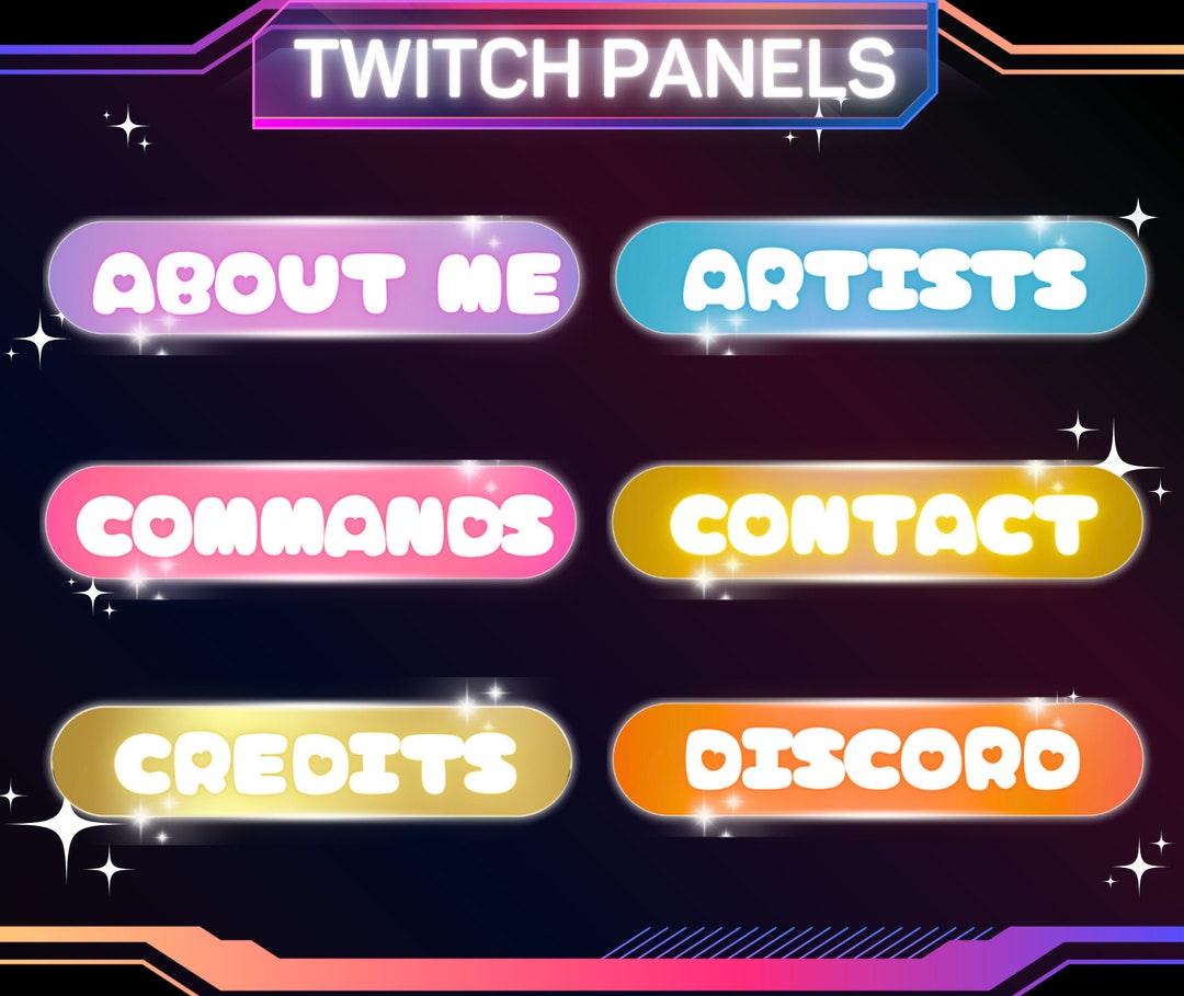 30 X Rainbow Text Twitch Panels | Stream Panels | Twitch Panels | Ready ...