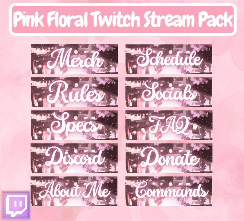 Pink Sakura Twitch Overlay Complete Pack Twitch Overlays - Etsy