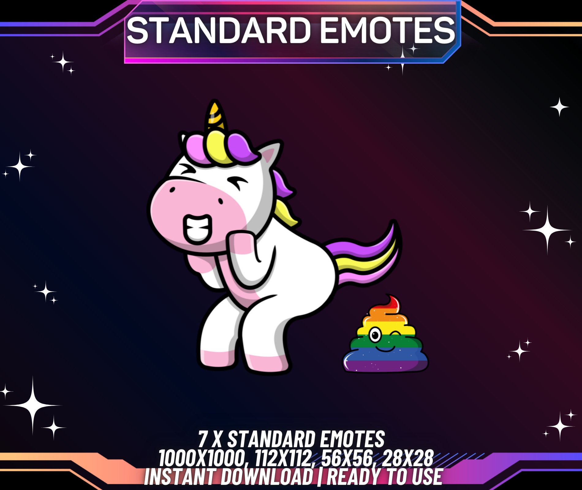 Animated Twitch Emote Pack, Unicorn Twitch Emotes, Hype Emote, Love ...