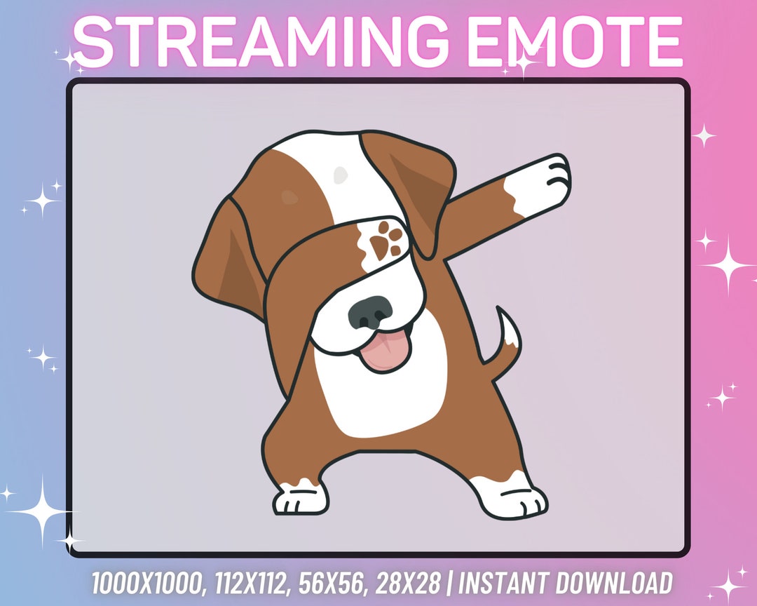 Cute Dabbing Dog Emote Twitch Emote Kick Emote Discord Emote Youtube ...