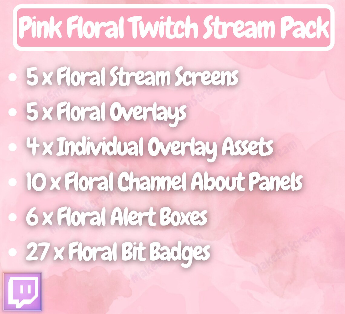 Pink Sakura Twitch Overlay Complete Pack Twitch Overlays - Etsy
