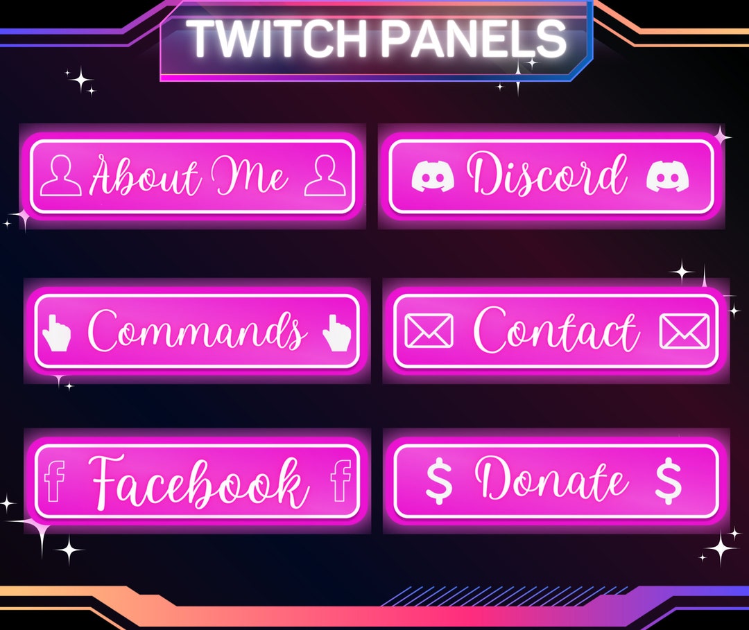 20 X Neon Pink Twitch Panels | 20 Pack | Twitch Panels | Twitch ...