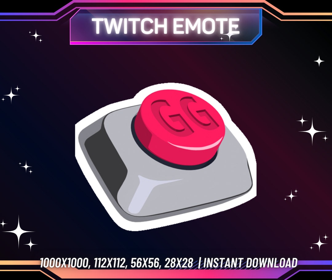 1 Twitch Emote | GG Button Twitch Emote | Twitch Emote | Funny Emote ...