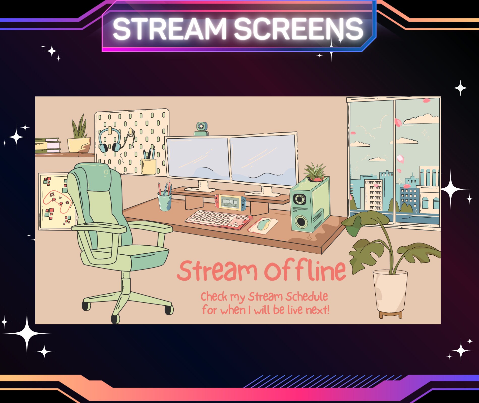 5 X ANIMATED Cozy Theme Stream Screens Starting Soon Be Right Back ...
