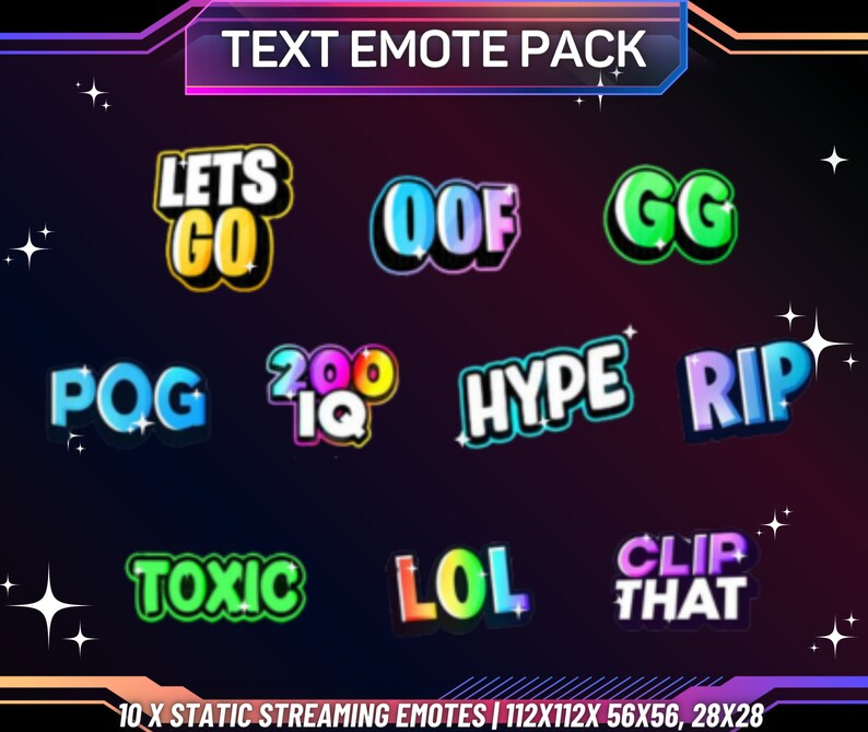 10 X Text Emotes, Text Twitch Emotes, Twitch Emotes, Discord Emotes ...