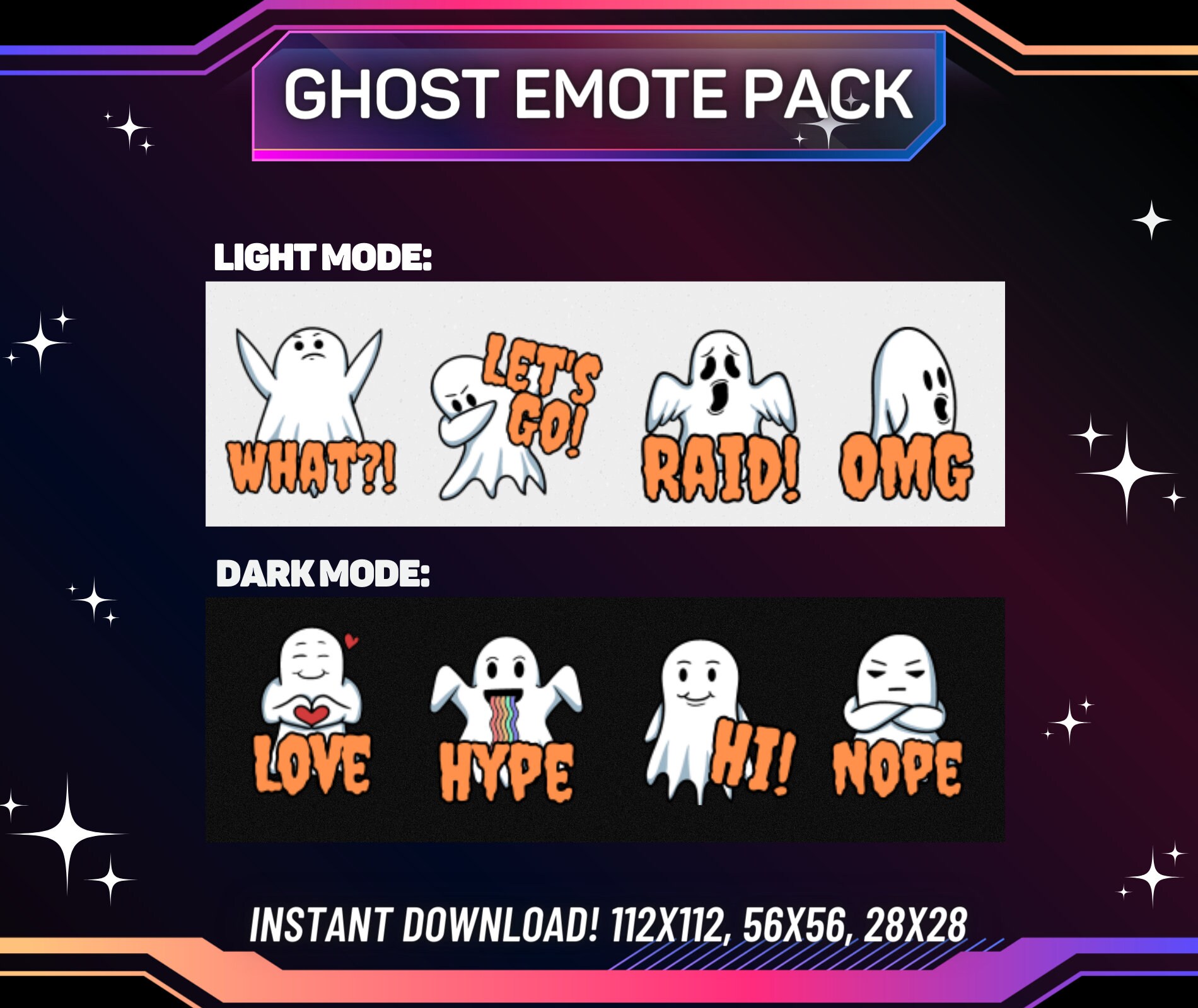 Twitch Emote Pack 12 Funny Ghost Emotes Twitch Emotes Kick Emotes ...