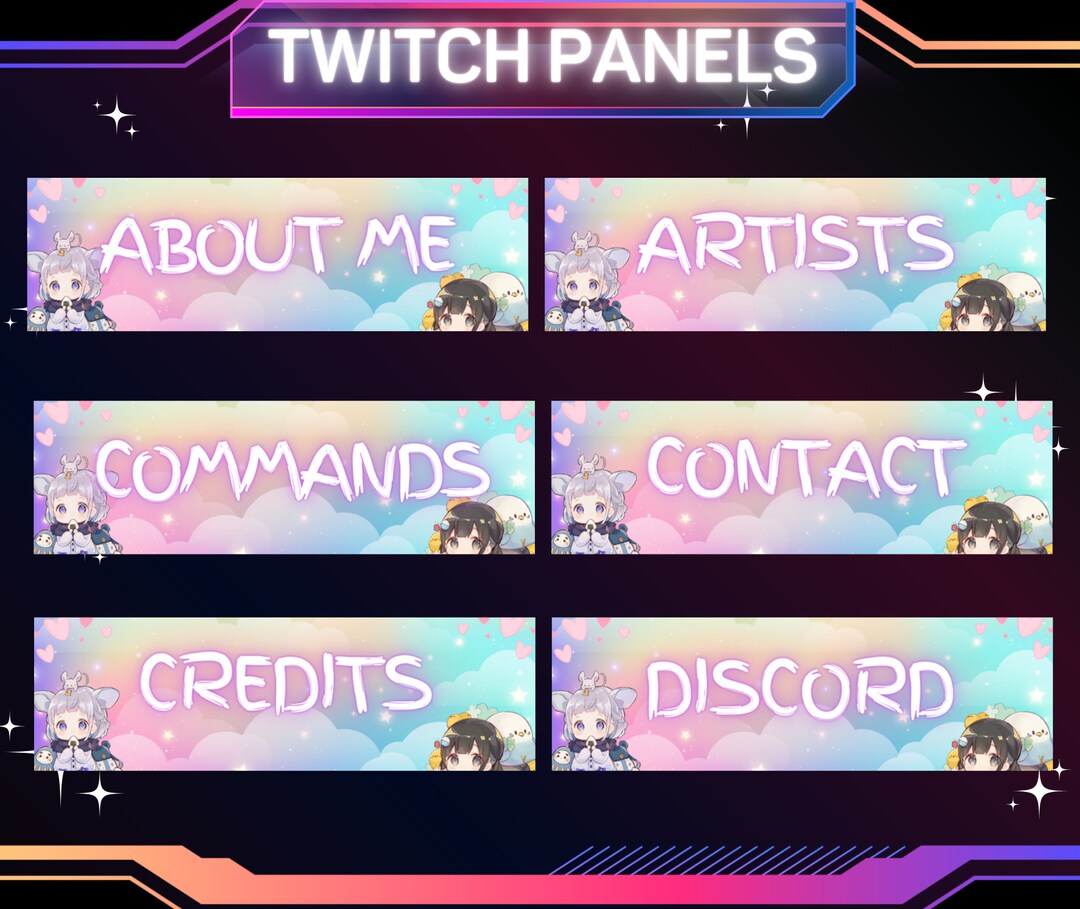 30 X Cute Anime Twitch Panels | Streaming Panels | Twitch | Kick ...