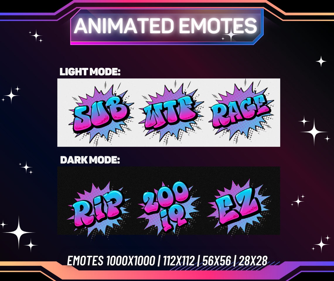 15 Animated Graffiti Text Emote PACK Twitch Emote Kick Emote Discord ...