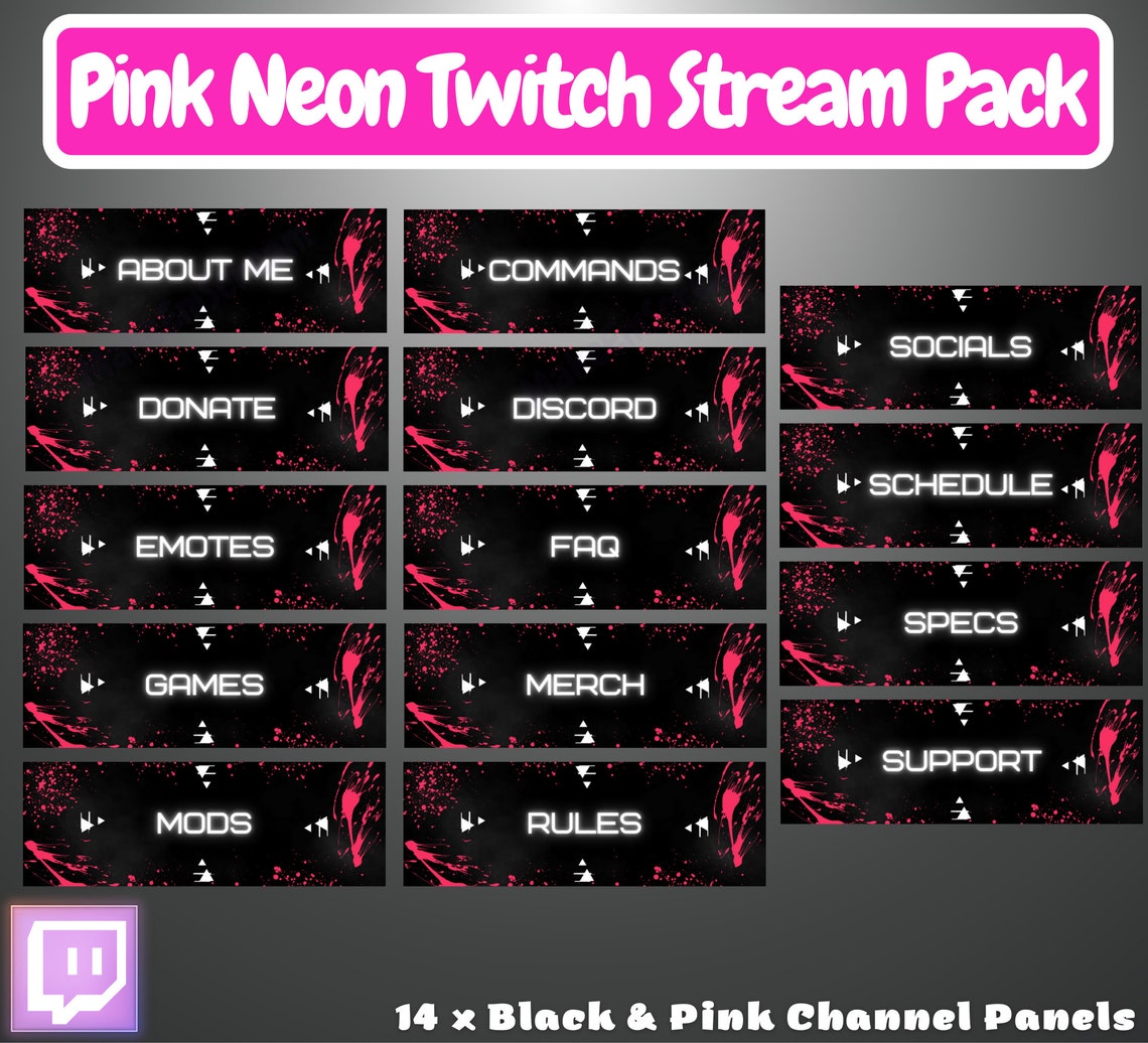 ANIMATED Pink Neon Twitch Overlay Complete Pack Twitch - Etsy