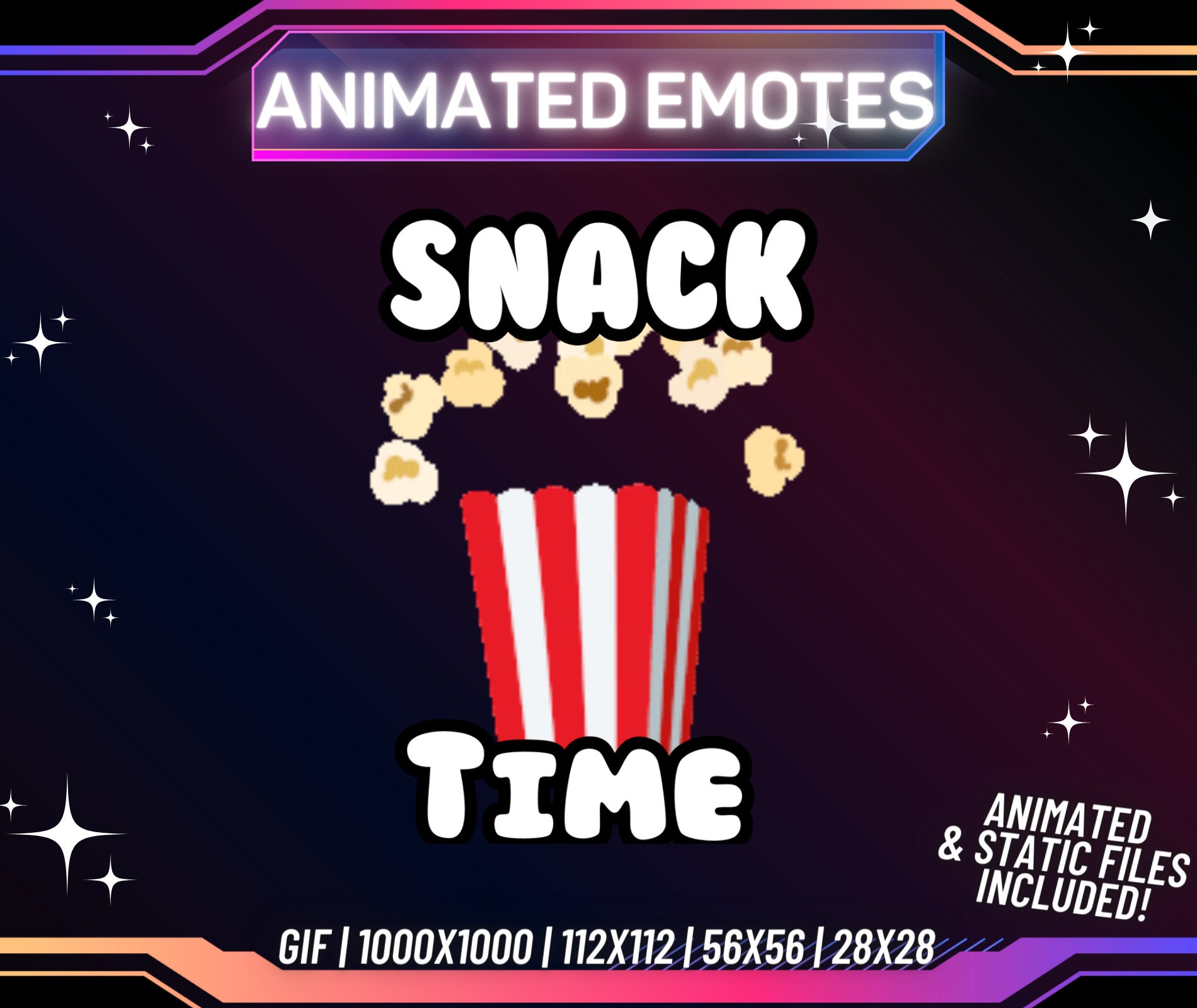 Animated Twitch Emote Snack Time Twitch Emote Cute Twitch - Etsy