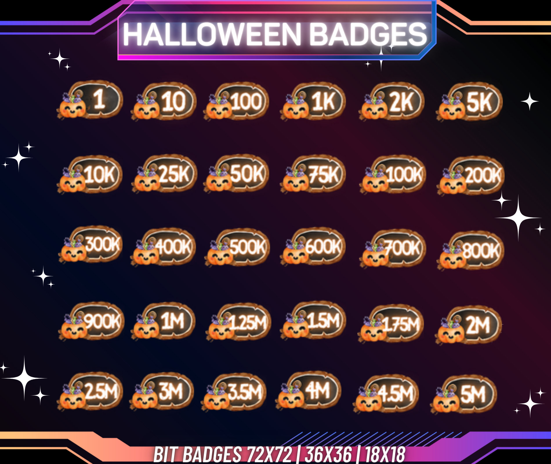 30 X Halloween Twitch Bit Badges Twitch Bit Badges Twitch - Etsy