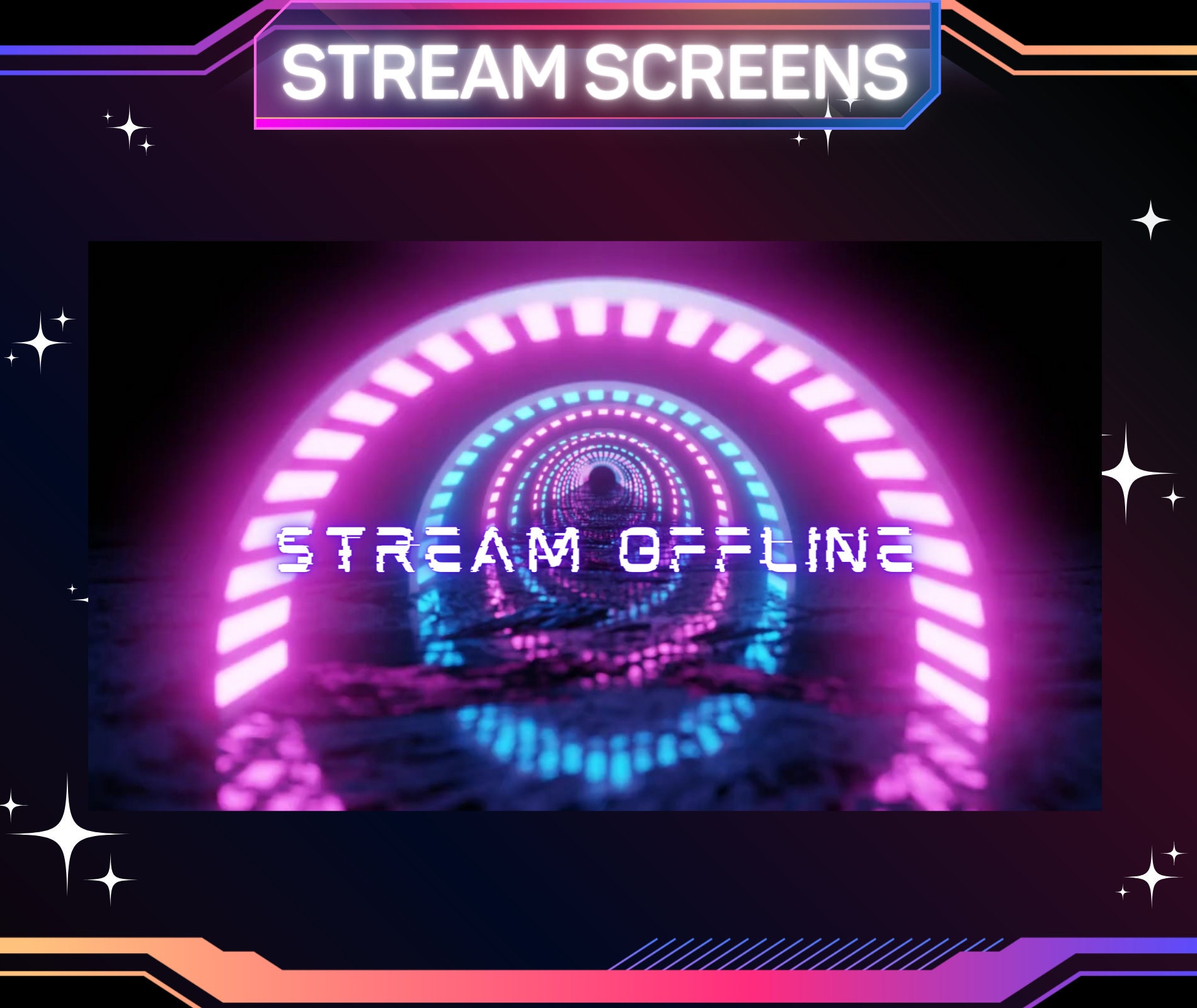 5 X ANIMATED Neon Stream Screens Starting Soon Be Right Back Stream ...