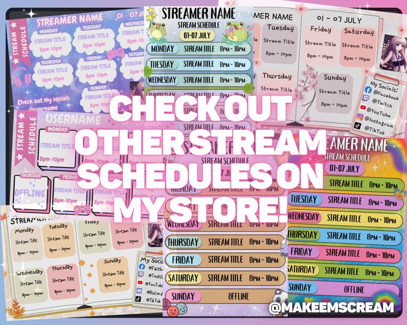 STREAM SCHEDULE Template Pokemon Social Media Stream Schedule Streaming ...