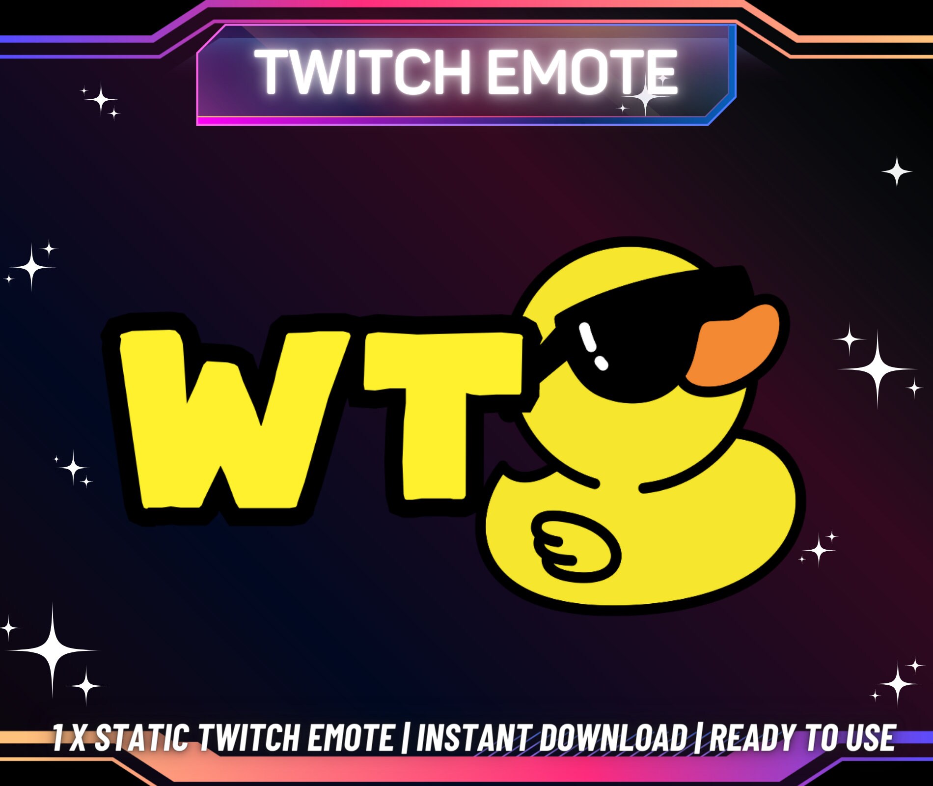 1 Twitch Emote What the Duck Twitch Emote Kick Emote Funny Emote Cute ...