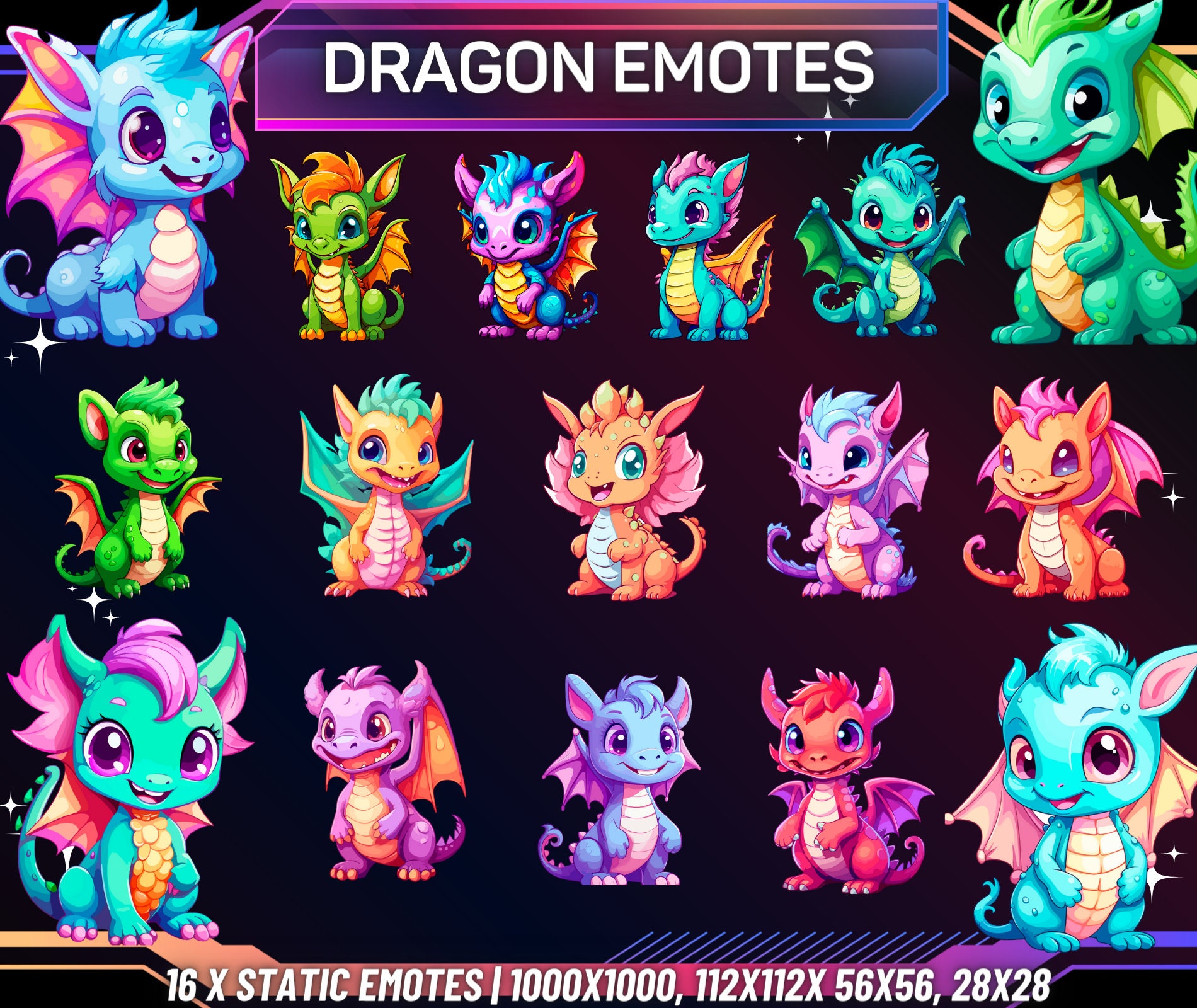 16 X Twitch Emotes Cute Dragon Emotes Dragon Twitch Emotes Funny ...