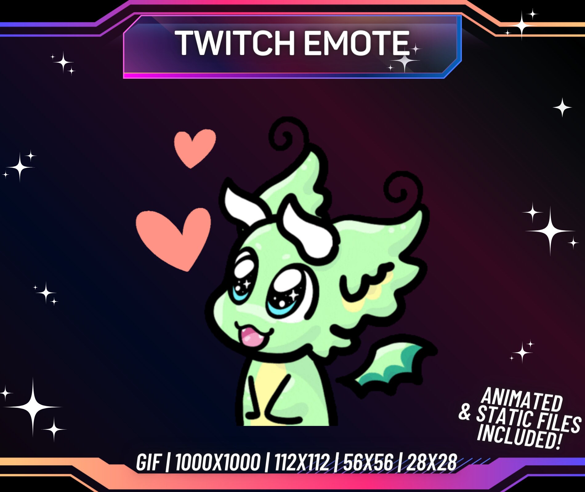 Animated Twitch Emote, Cute Dragon Emote, Cute Twitch Emote | PNG ...
