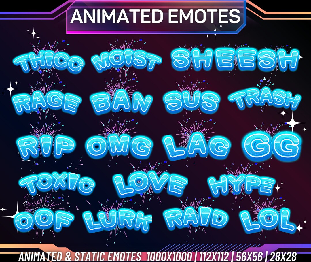 Animated Text Emote PACK | Twitch Emote | Kick Emote | Discord Emote ...