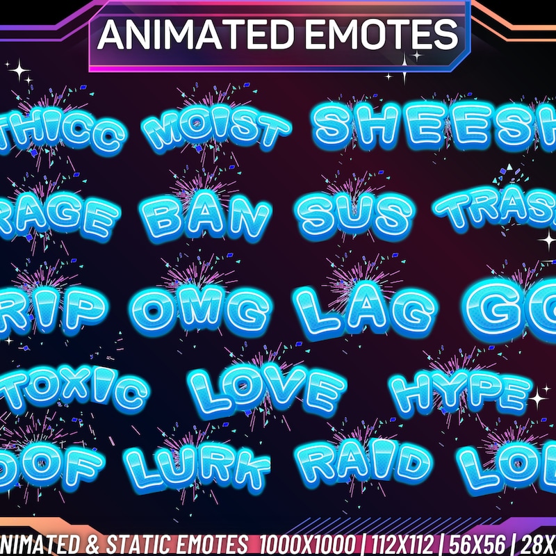 Animated Text Emotes - Etsy