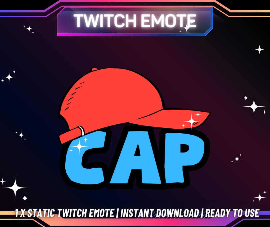 1 Twitch Emote Cap Twitch Emote Cap Emote Funny Emote Cute Twitch Emote ...