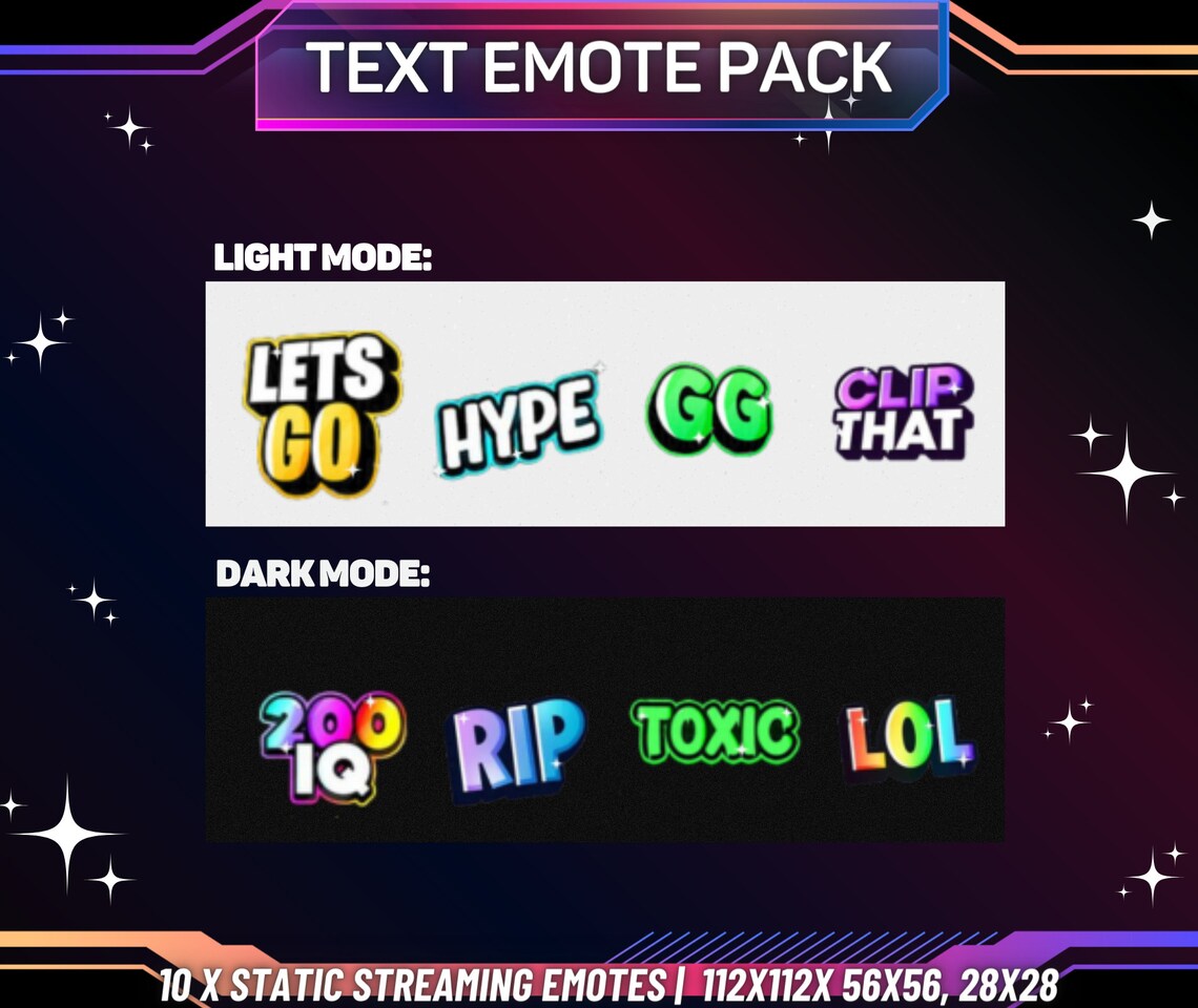10 X Text Emotes, Text Twitch Emotes, Twitch Emotes, Discord Emotes ...