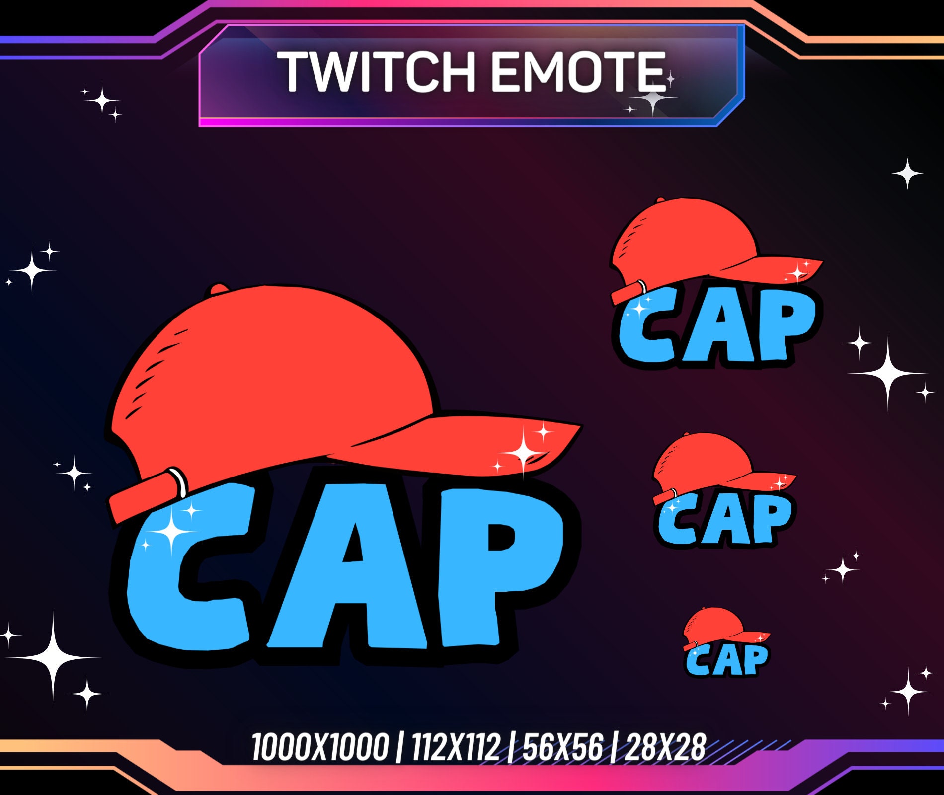 1 Twitch Emote Cap Twitch Emote Cap Emote Funny Emote Cute Twitch Emote ...