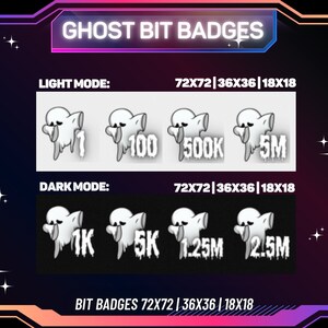 29 X Cute Ghost Twitch Bit Badges, Twitch Bit Badges, Ghost Twitch Bit ...