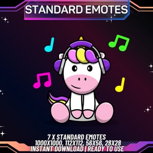Animated Twitch Emote Pack, Unicorn Twitch Emotes, Hype Emote, Love ...