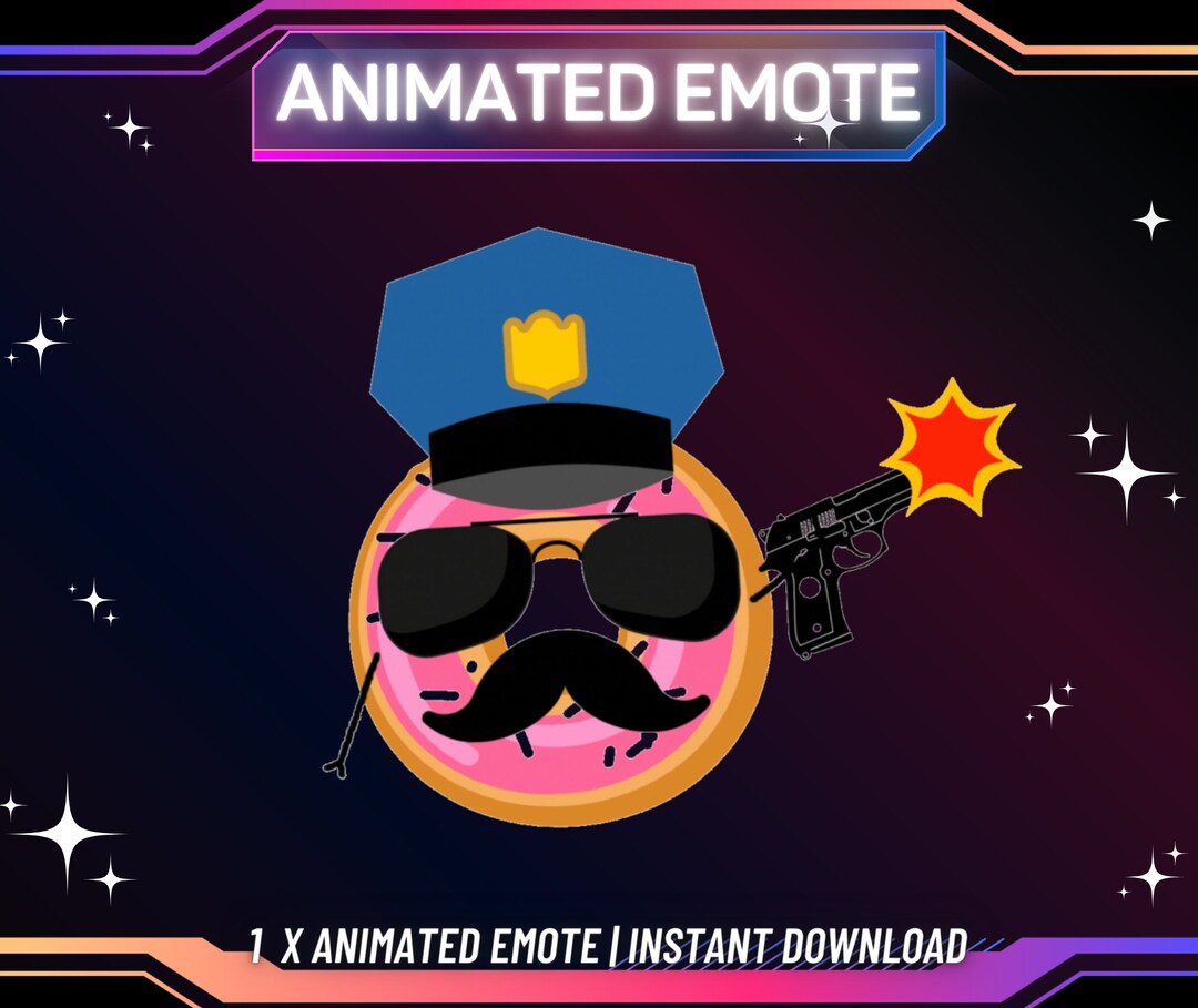 Animated Emote Donut Cop | Twitch Emote | Kick Emote | Discord Emote ...