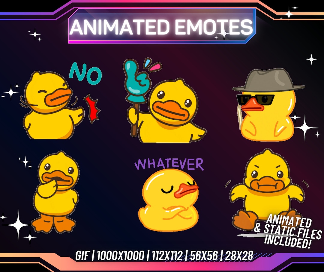 Animated Twitch Emotes, Duck Emote Pack, Cute Duck Emotes, Funny Duck ...