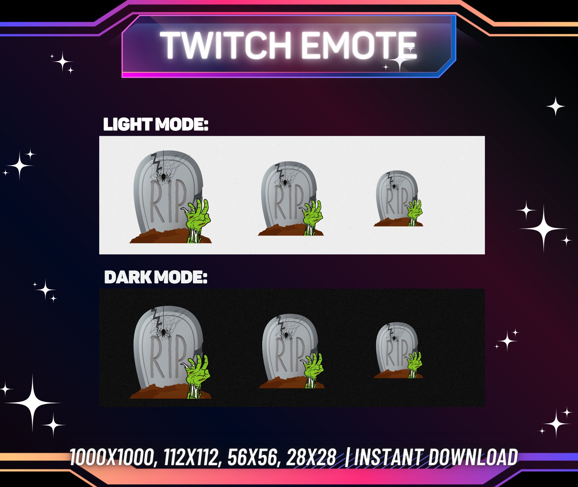 1 Twitch Emote RIP Zombie Grave Twitch Emote Zombie Twitch - Etsy